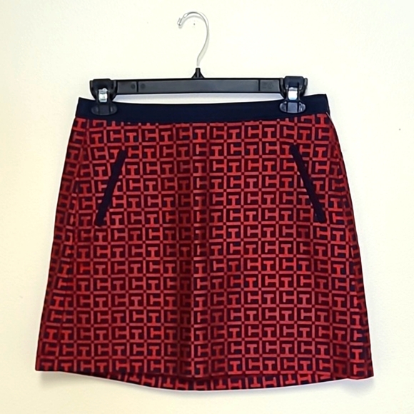 Tommy Hilfiger | Skirts | Tommy Hilfiger Greek Key Logo Aline Mini ...